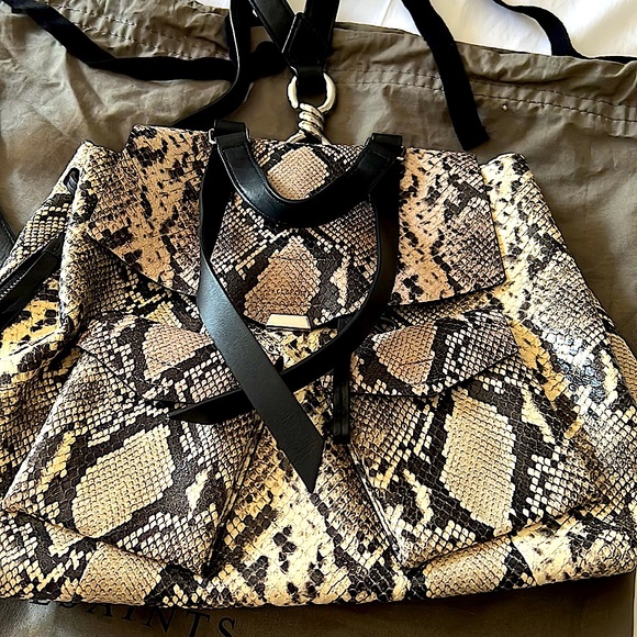 All Saints | Bags | All Saints Snake Print Calf Leather Backpack Nwt ...